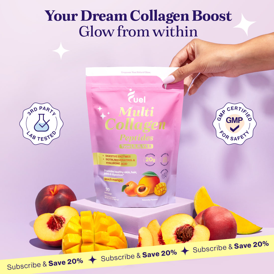 Fuel Multi Collagen Peptides Drink Mix | 5 Types of Collagen | Anti ...
